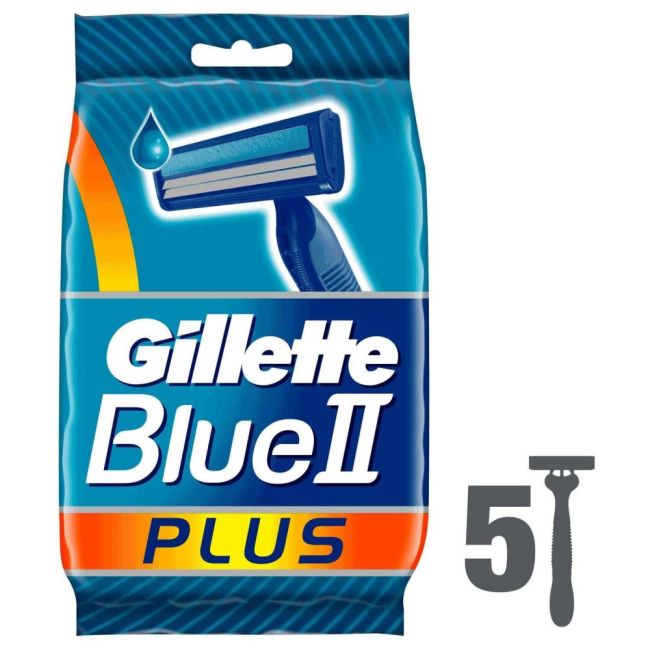 Gillette - Blue Ii - Plus - Disposable Razor - 5Pcs