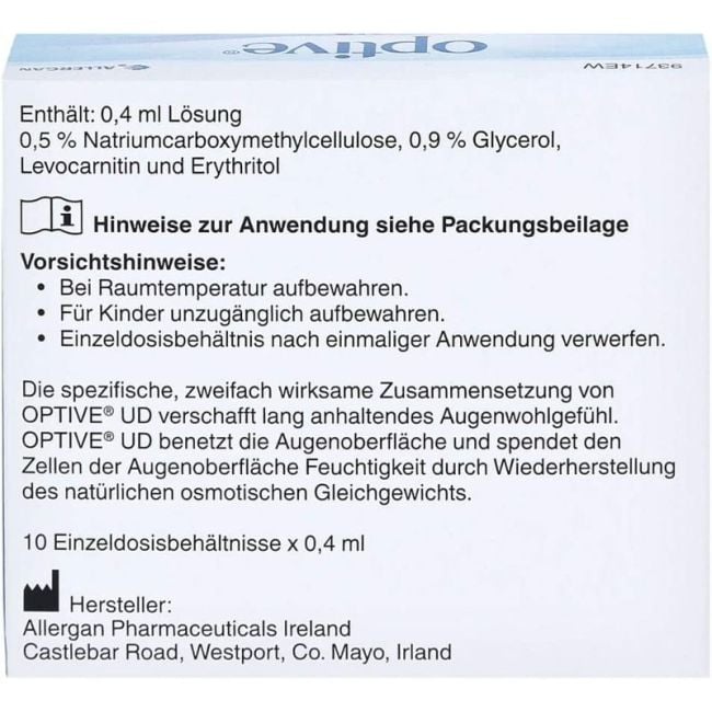Optive - Ud Eye Drop 30 Pcs - 0.4Ml