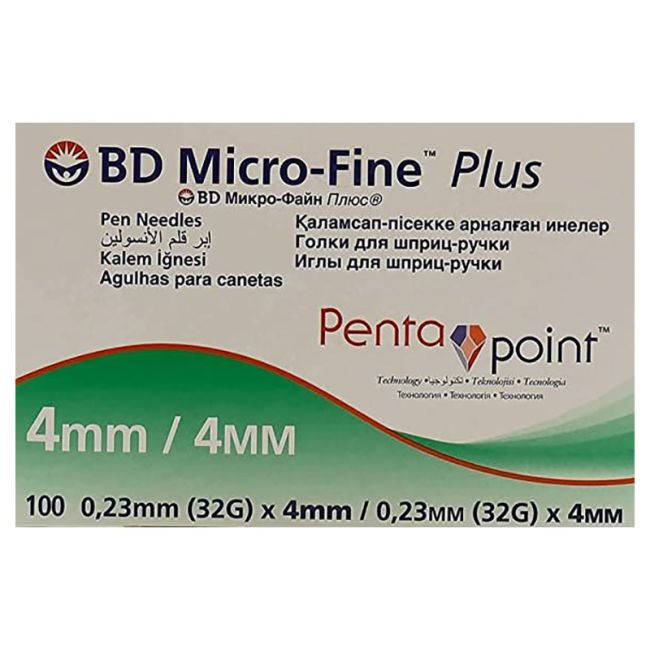 Bd - Micro Fine Plus Pen Needles - 4 Mm 32G - 100 Pcs
