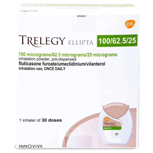 Trelegy Ellipta 100/62.5/25 Mcg Inhalation Powder 30 Doses