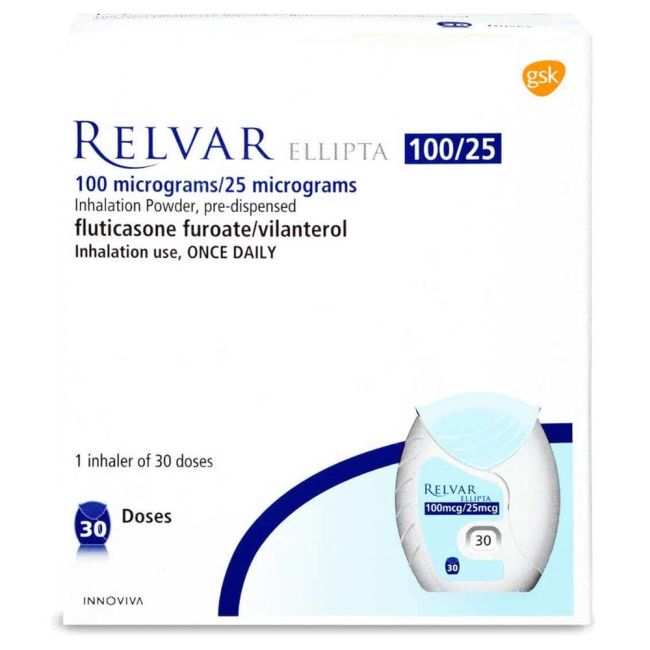 Relvar - Ellipta 100/25 Microgram - 30 Doses