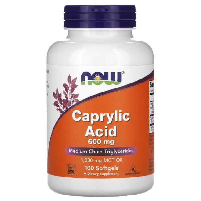 Now - Caprylic Acid - 600 Mg - 100 Softgels