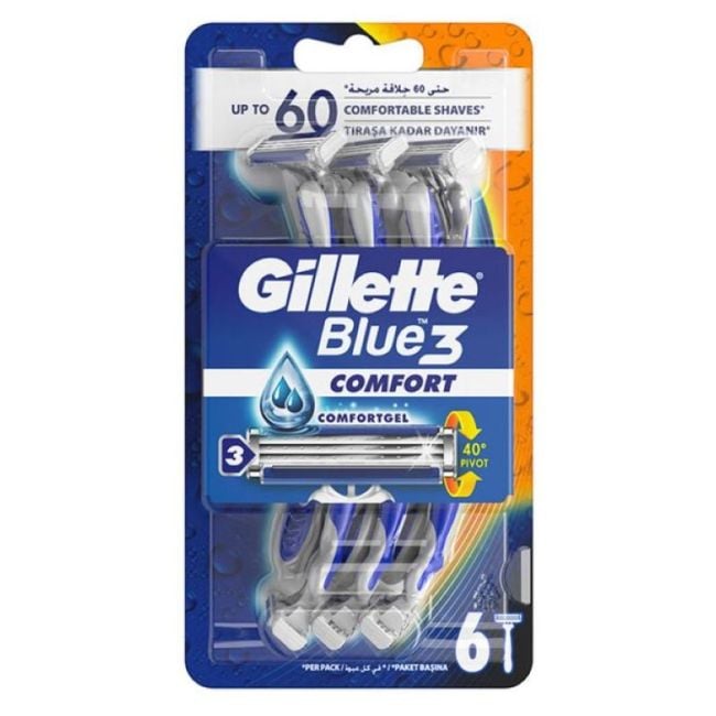 Gillette - Blue 3 - Comfort - Disposable Razor - 6Pcs